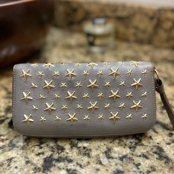 Jimmy Choo | Bags | Jimmy Choo Authentic Star Studded Zip Around Long ...